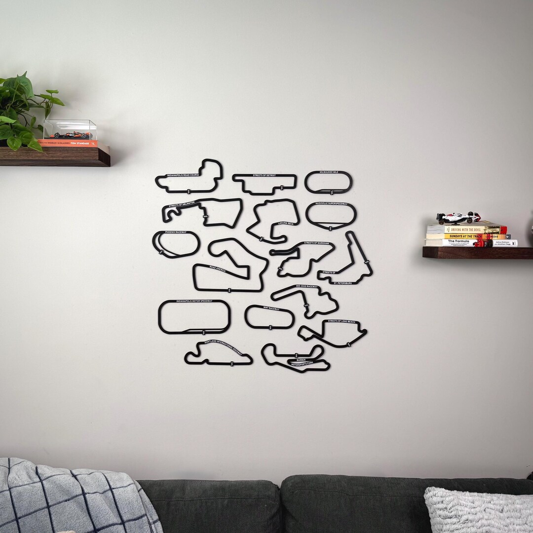 Indycar Track Wall Art Set - 2026 Season Circuits - 3D Track Layout ...