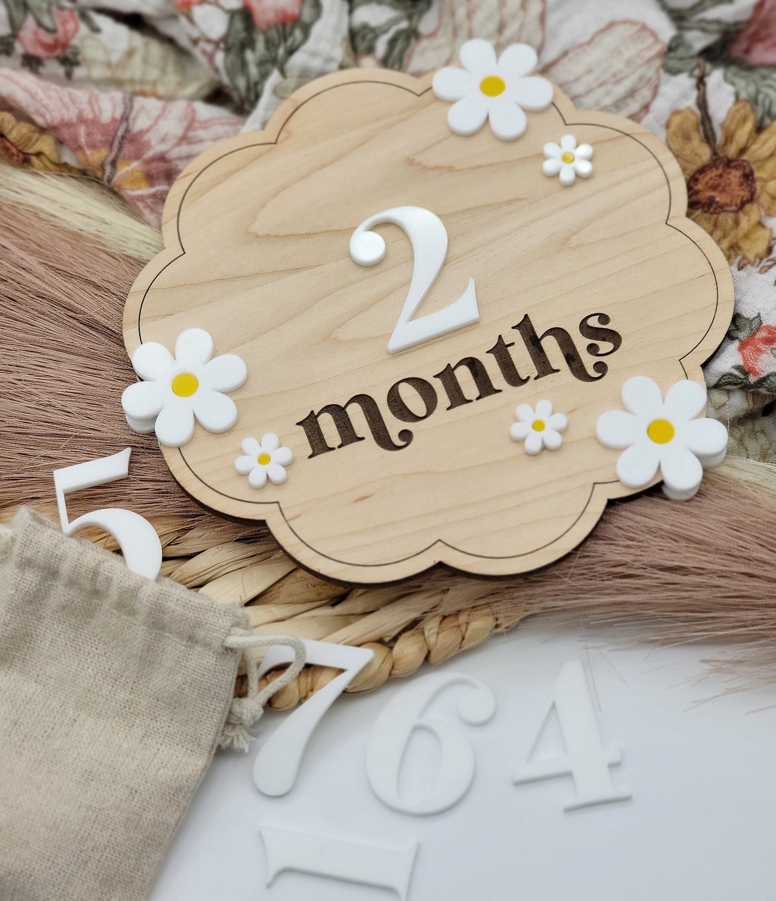 Daisy Milestone Cards, Retro Milestone Cards, Monthly Milestone Marker ...