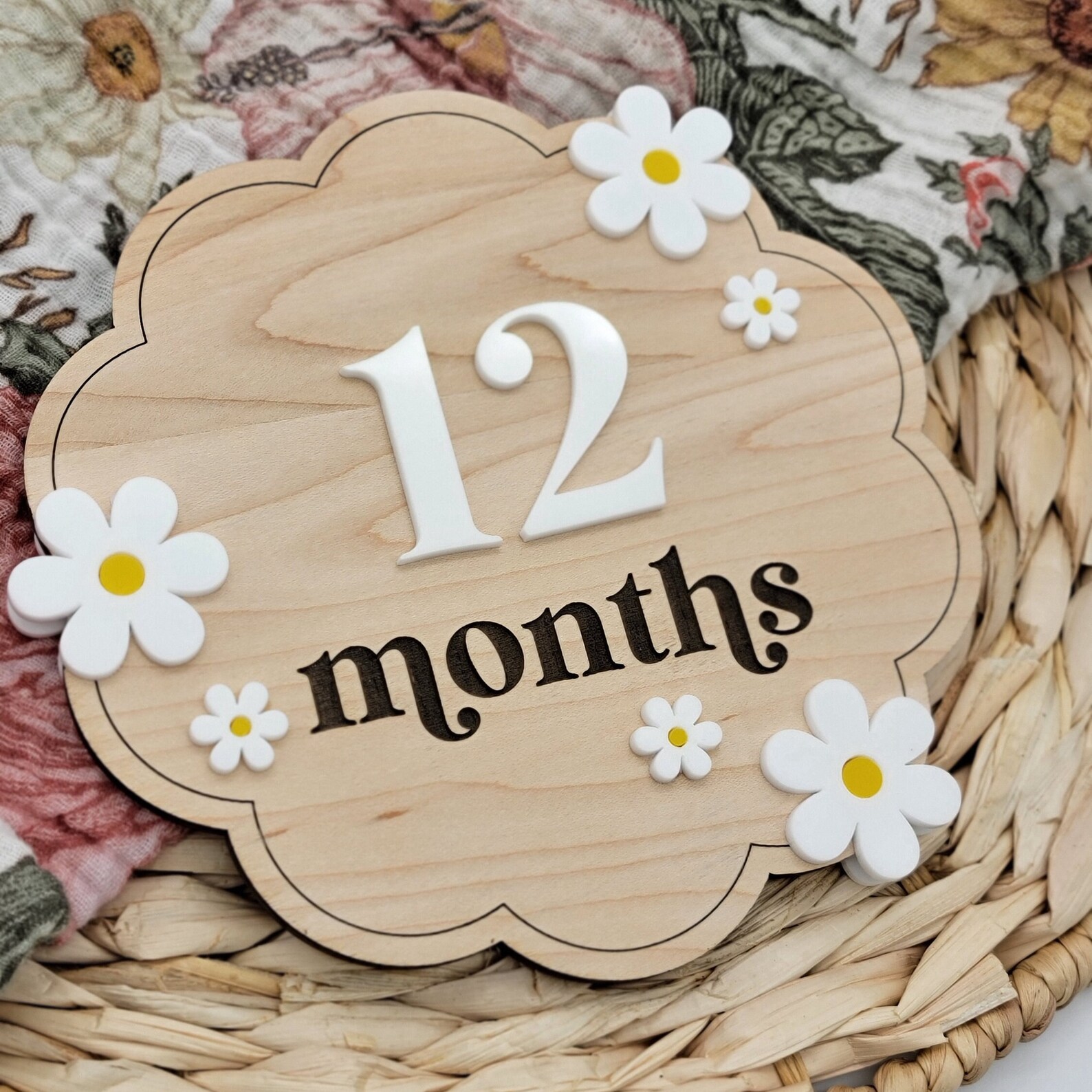 Daisy Milestone Cards, Retro Milestone Cards, Monthly Milestone Marker ...