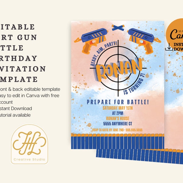 Nerf Party Invitation - Etsy