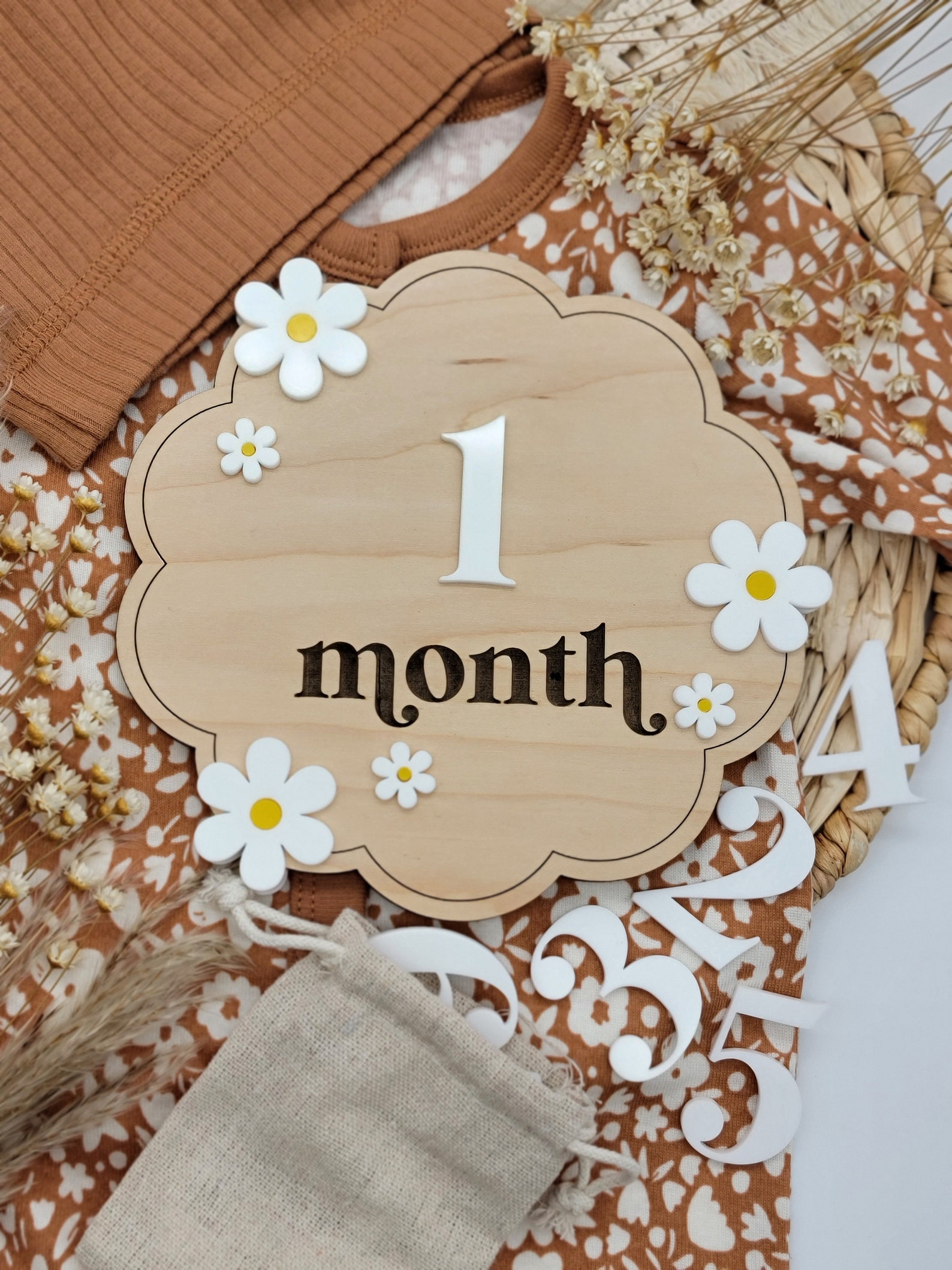 Daisy Milestone Cards, Retro Milestone Cards, Monthly Milestone Marker ...