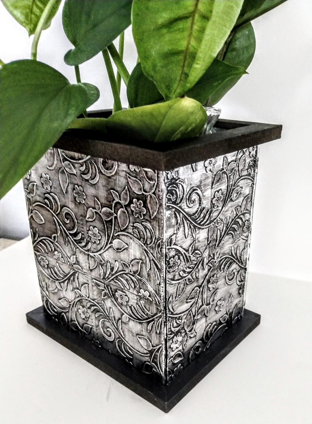 Embossed Metal Planter - Etsy