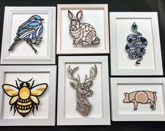 3D Cardinal, Layered Paper, Shadow Box Art, Made in America, Cardinal ...