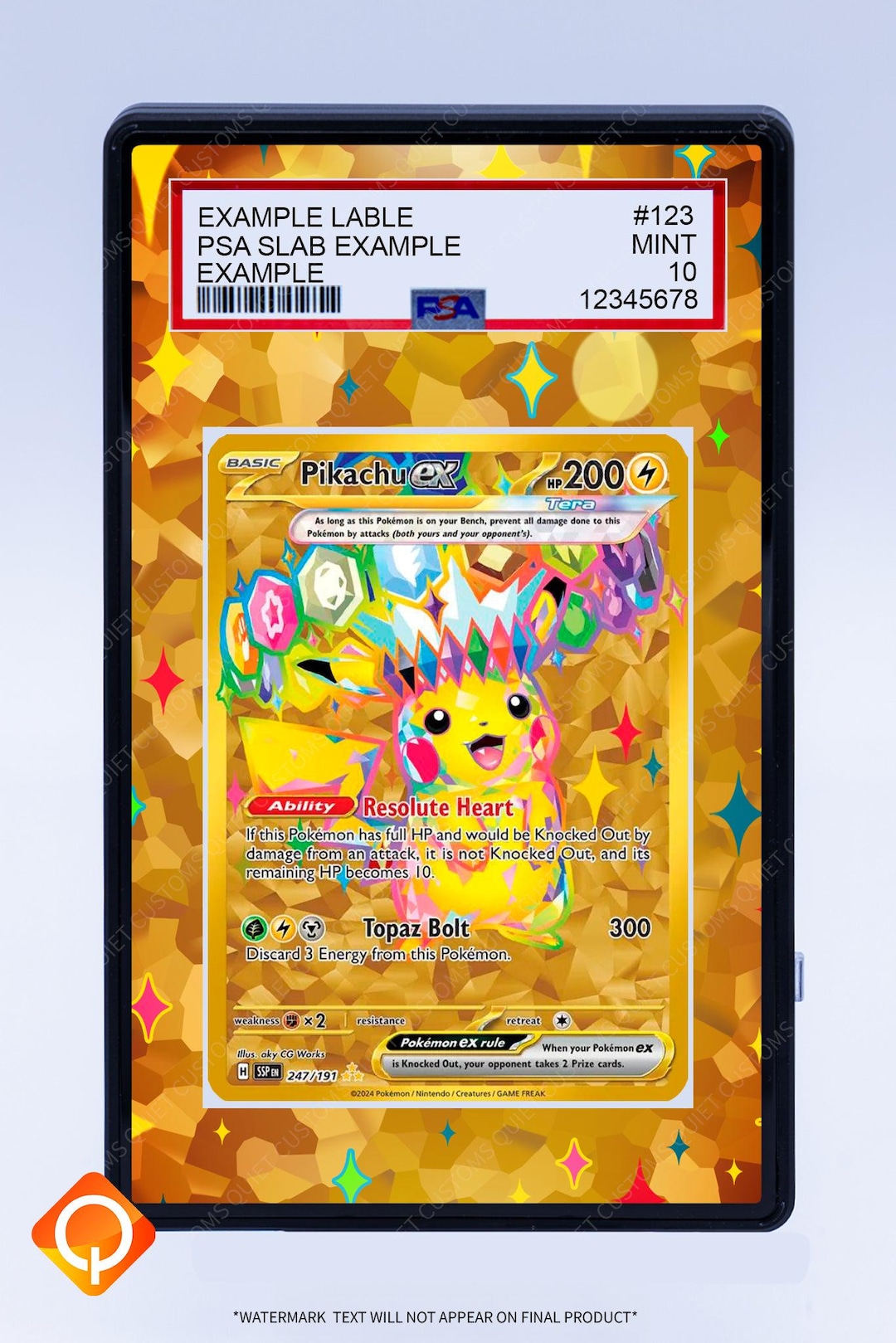 Pikachu EX 247 191 (graded) Case - Etsy