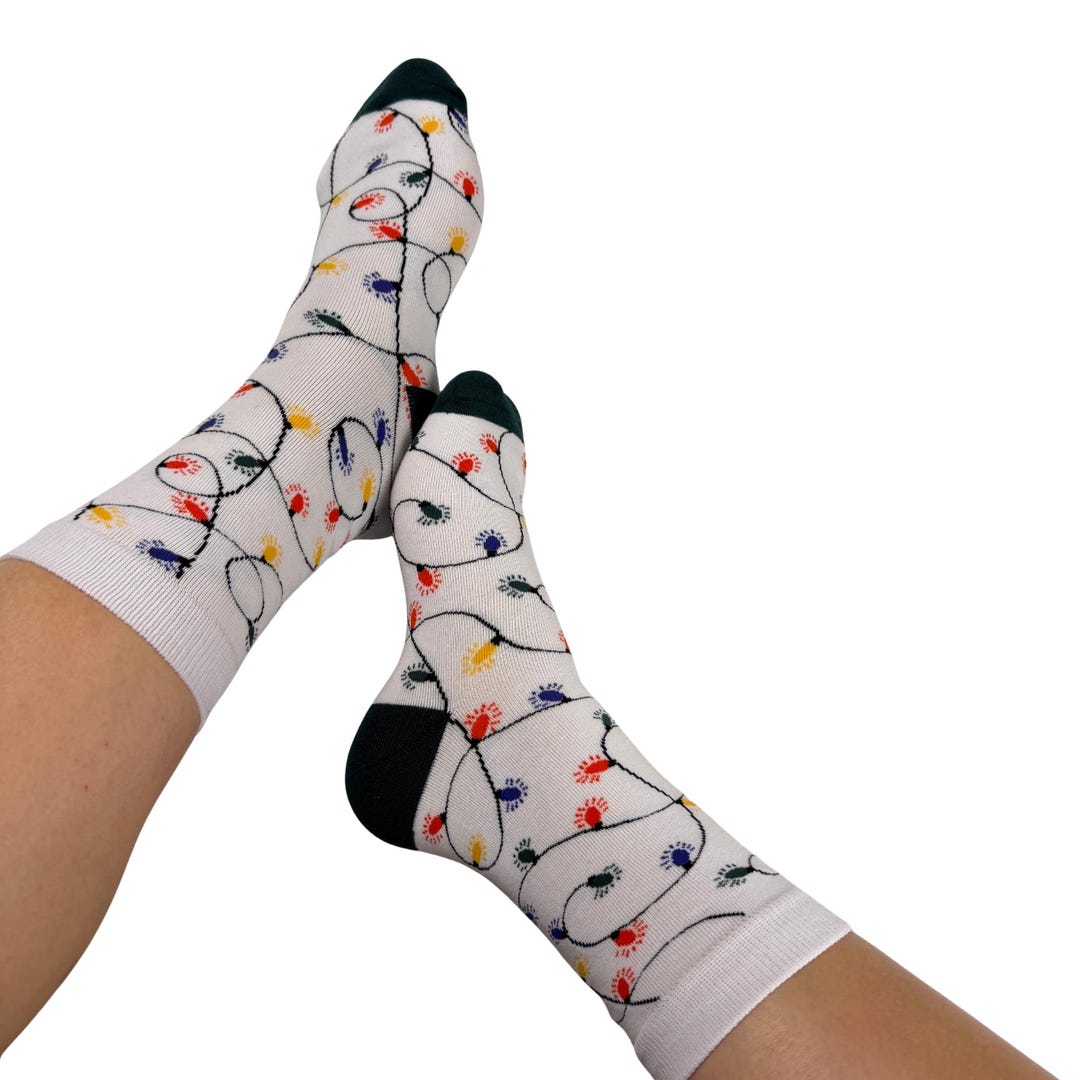 Holiday Lights Christmas Socks – Fun Festive Gift for Men Women | Cozy ...