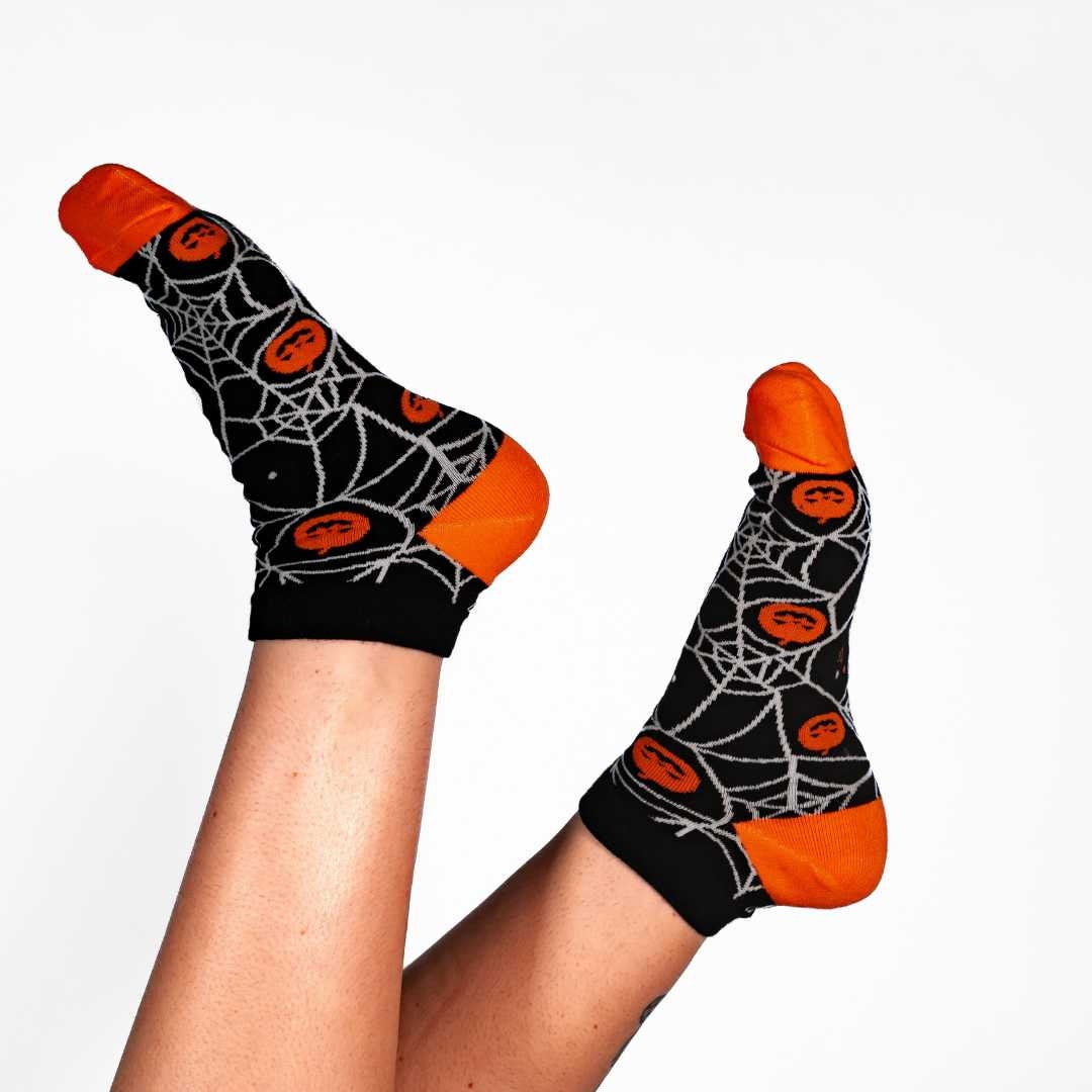 Halloween Ankle Socks | Pumpkin Jack O'lantern | Spider Web - Etsy