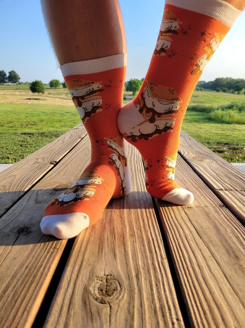 Toasty S'mores Socks: Campfire Crew Socks - Etsy