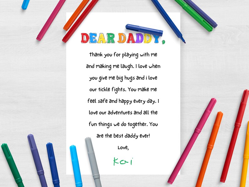 Father's Day Printable Card, Coloring Father's Day Card, Daddy Birthday ...