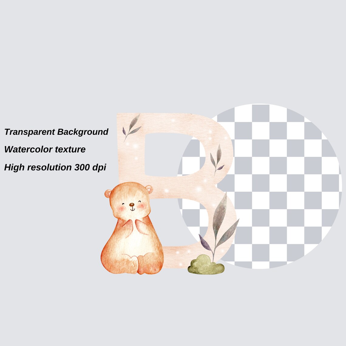 Woodland Alphabet Watercolor Clipart With Cute Animal Letters - Etsy