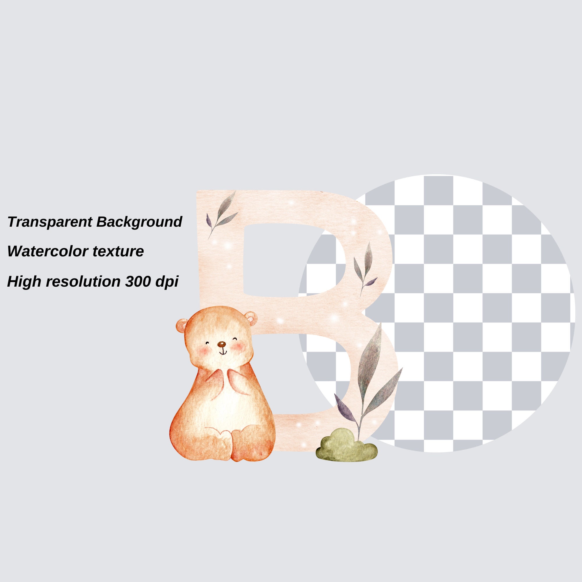 Woodland Alphabet Watercolor Clipart With Cute Animal Letters - Etsy