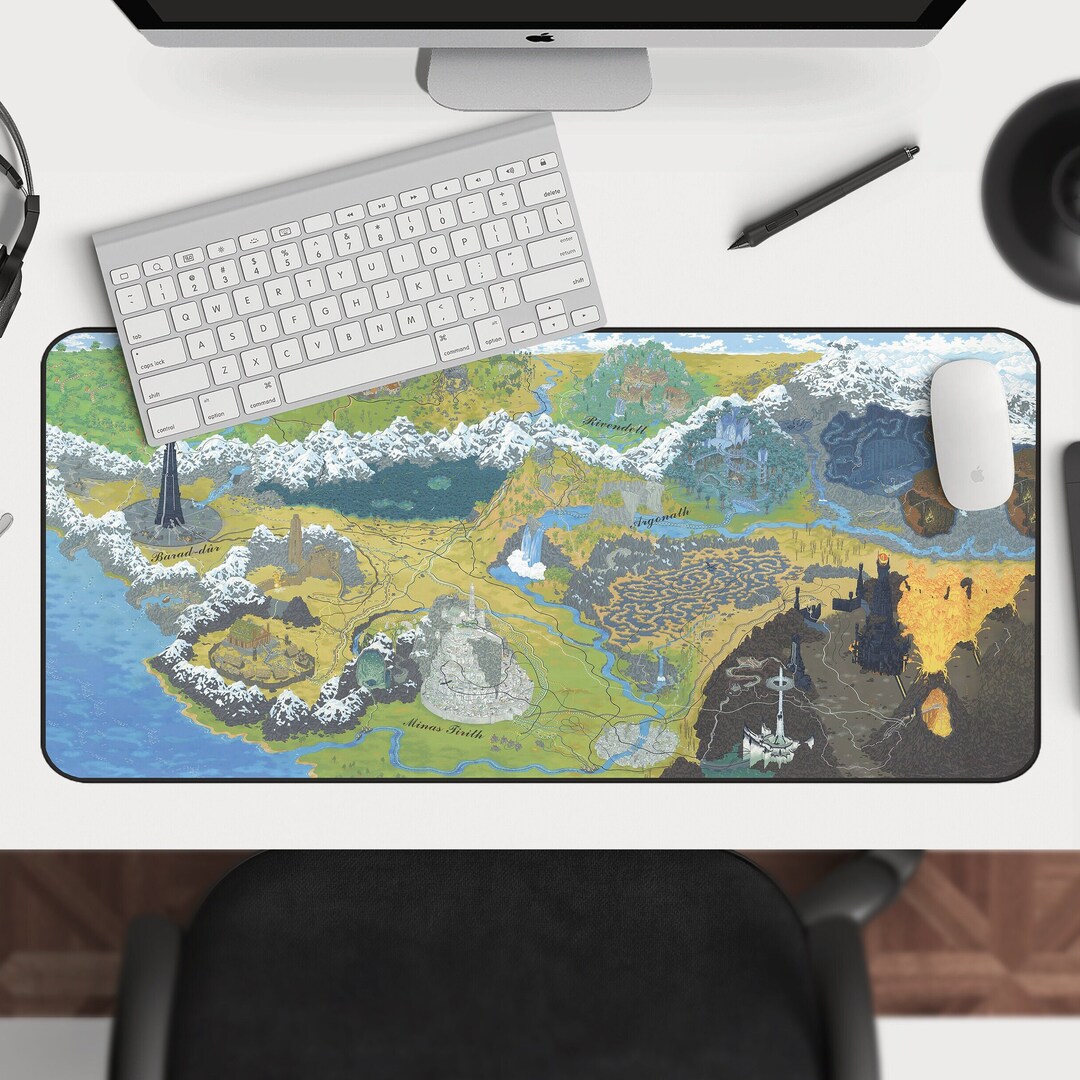 Lord of the Rings Middle Earth Map Mouse Pad Custom Mouse Pad LOTR ...
