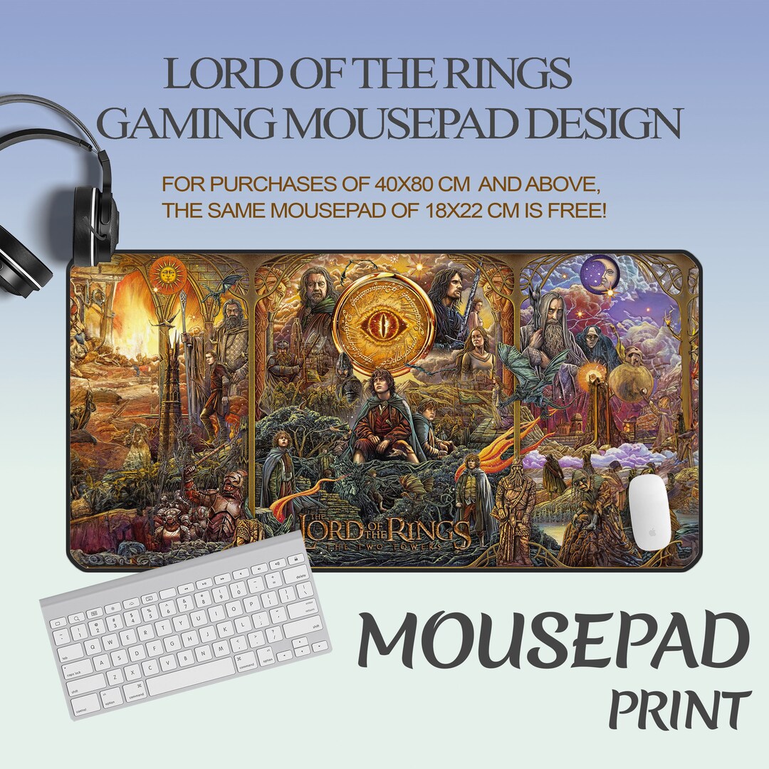 Lord of the Rings Anime Desk Mat Anime Figure, Desk Decor, Custom Mouse ...