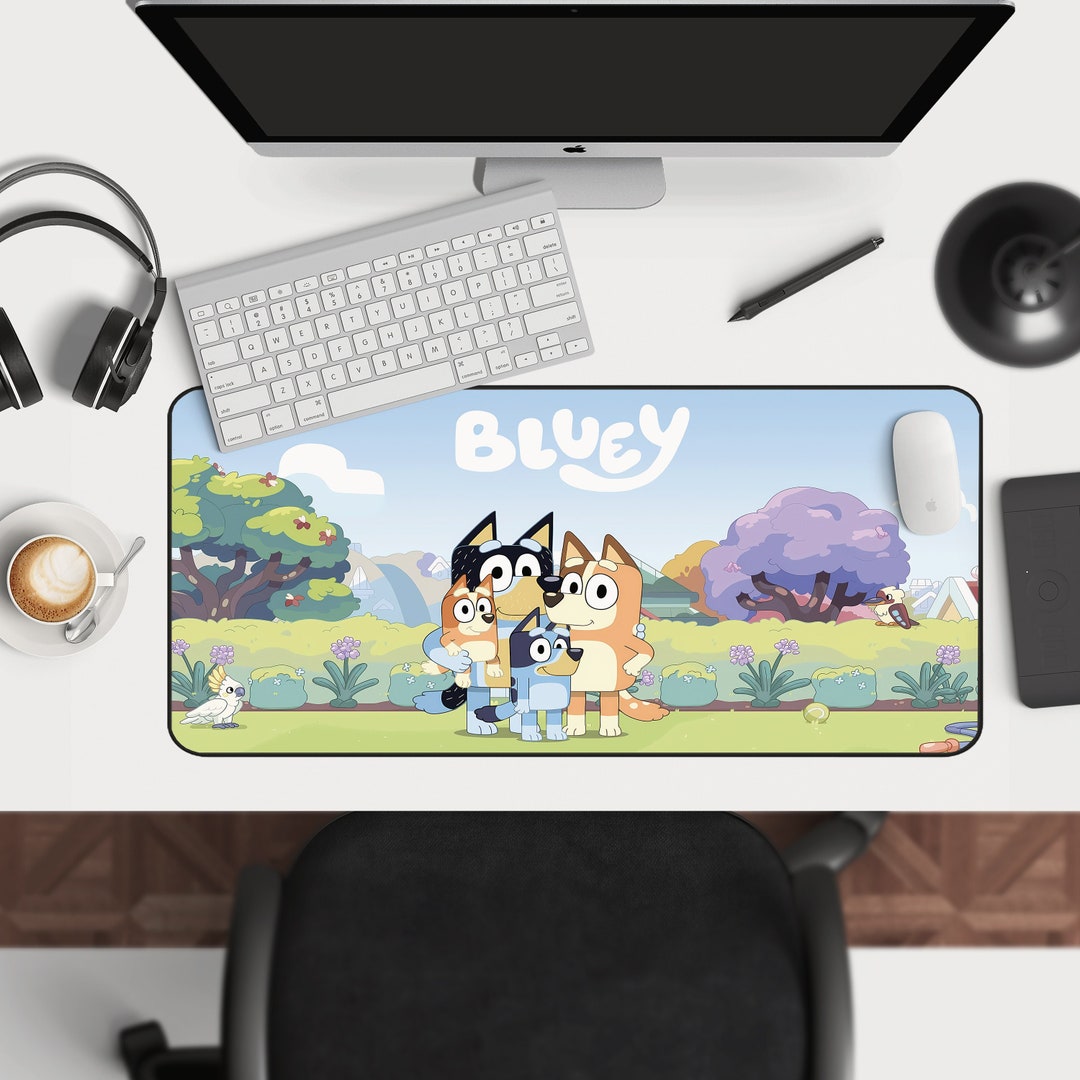 Bluey Cute Desk Mat Anime Figure Mousepad One Piece Playmat Birthday ...