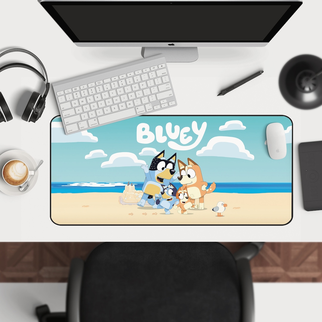 Bluey Cartoon Desk Mat Anime Figure Mousepad One Piece Playmat Birthday ...