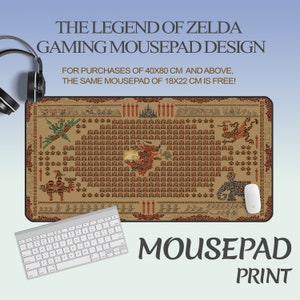 The Legend of Zelda Map Mousepad Gaming Desk Mat, Gaming Mouse Pad ...