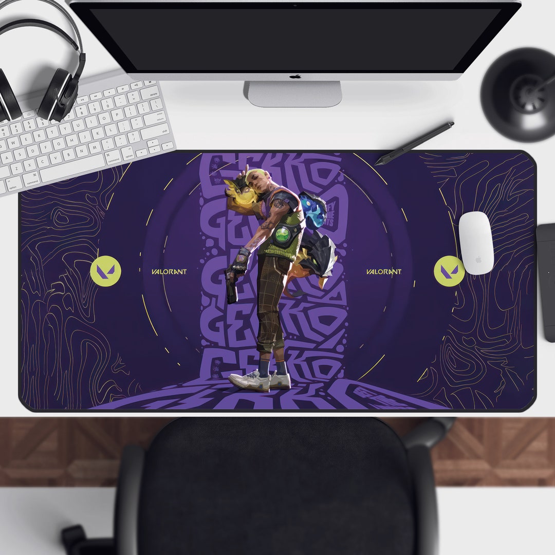 Valorant Gekko Anime Figure Desk Mat Custom Mouse Pad, Anime Mouse Pad ...