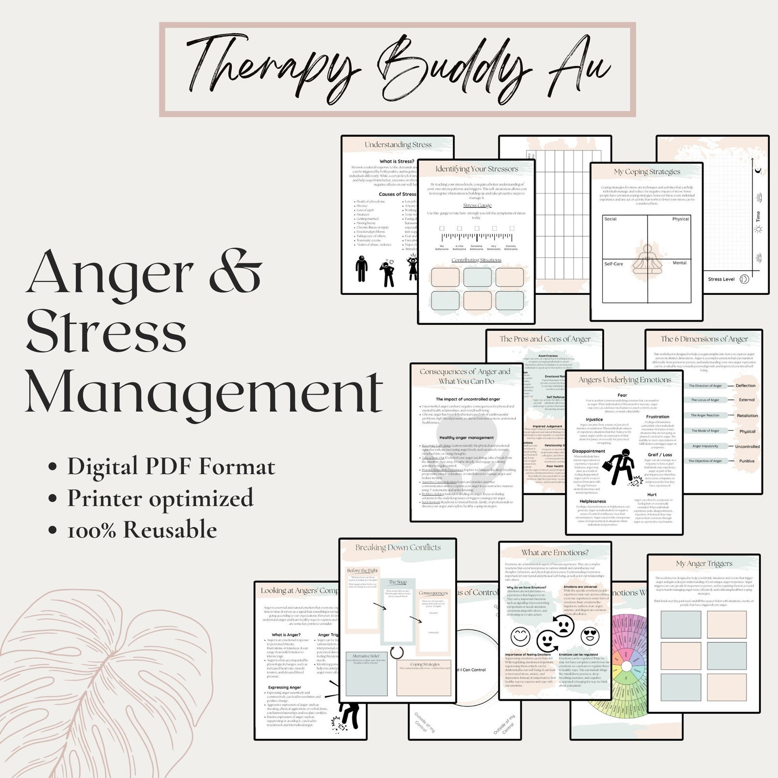 Anger Management CBT Workbook - Stress, Emotional Regulation ...