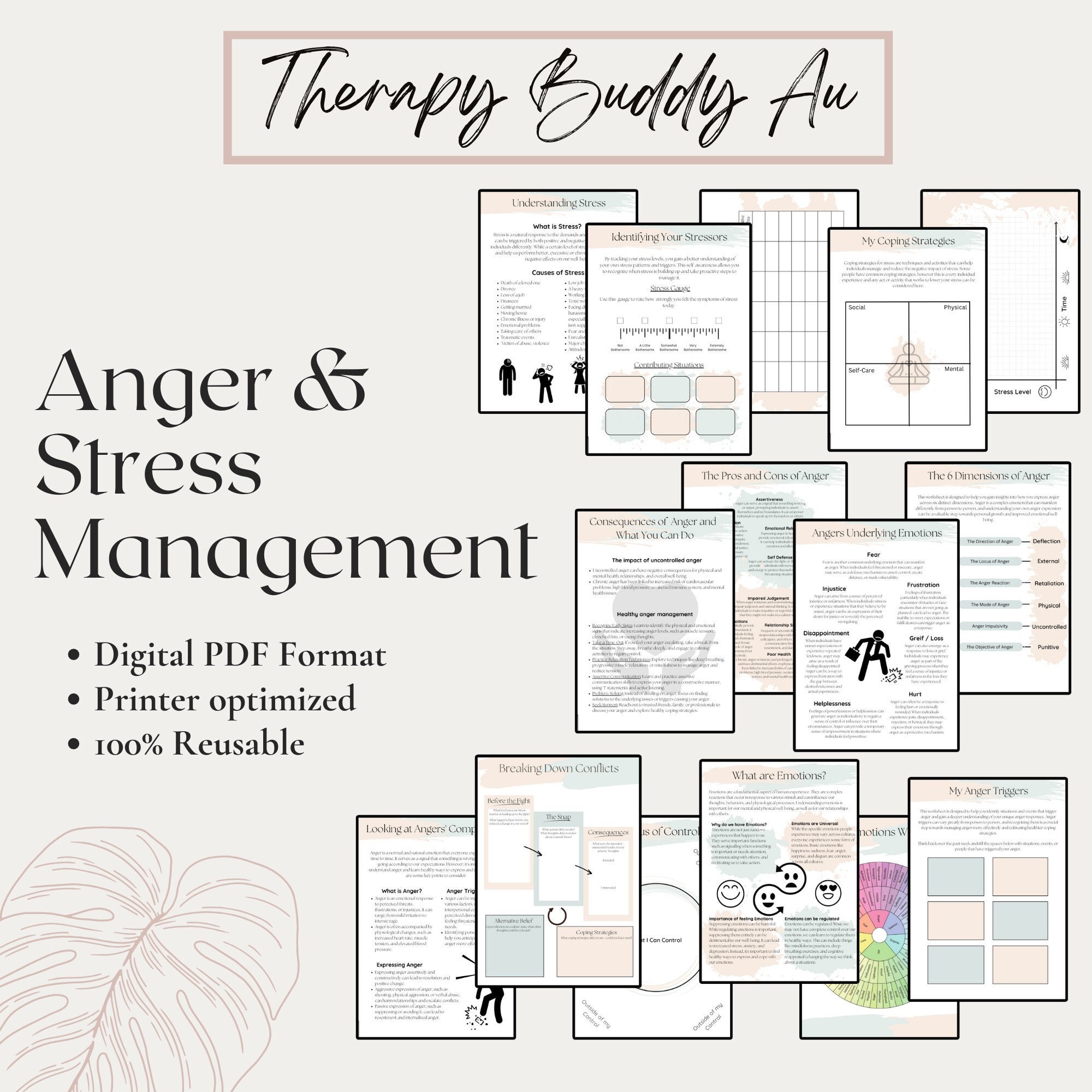 Anger Management CBT Workbook - Stress, Emotional Regulation ...