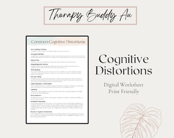 CBT: Cognitive Distortions Worksheet Editable / Fillable PDF for ...