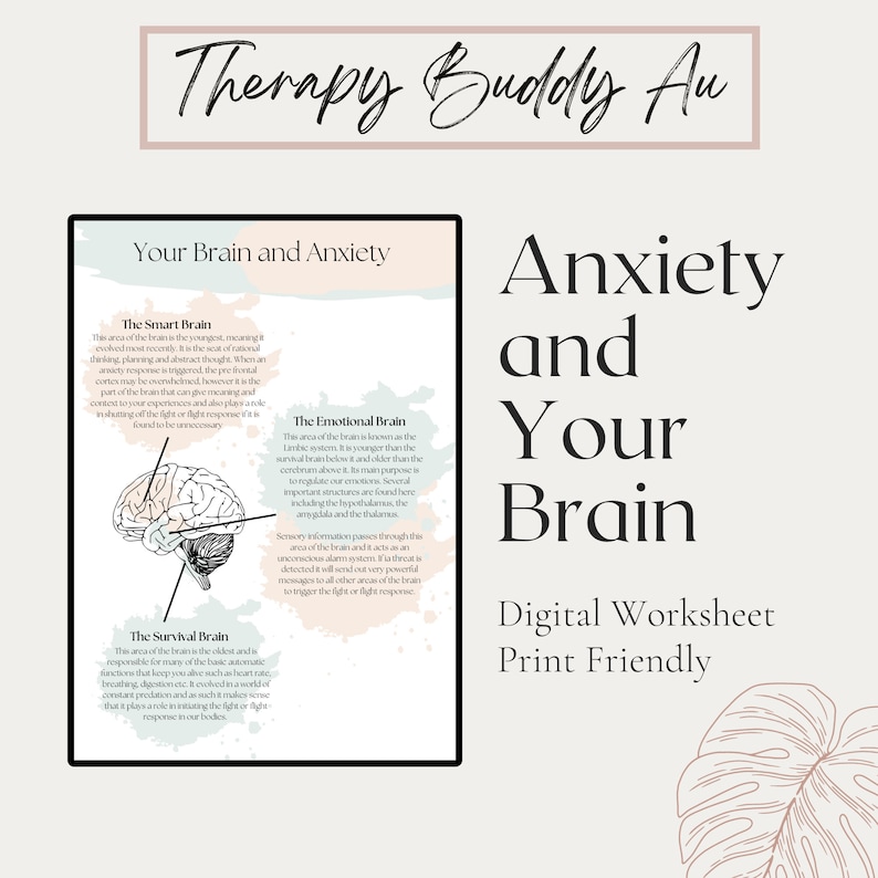 Anxiety and Your Brain Handout - Etsy