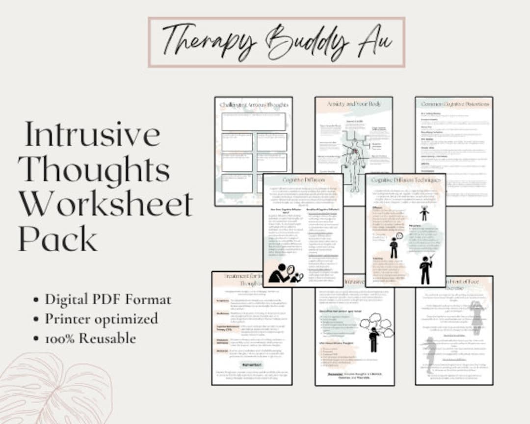 Working With Intrusive Thoughts Pack / ACT / CBT - Etsy