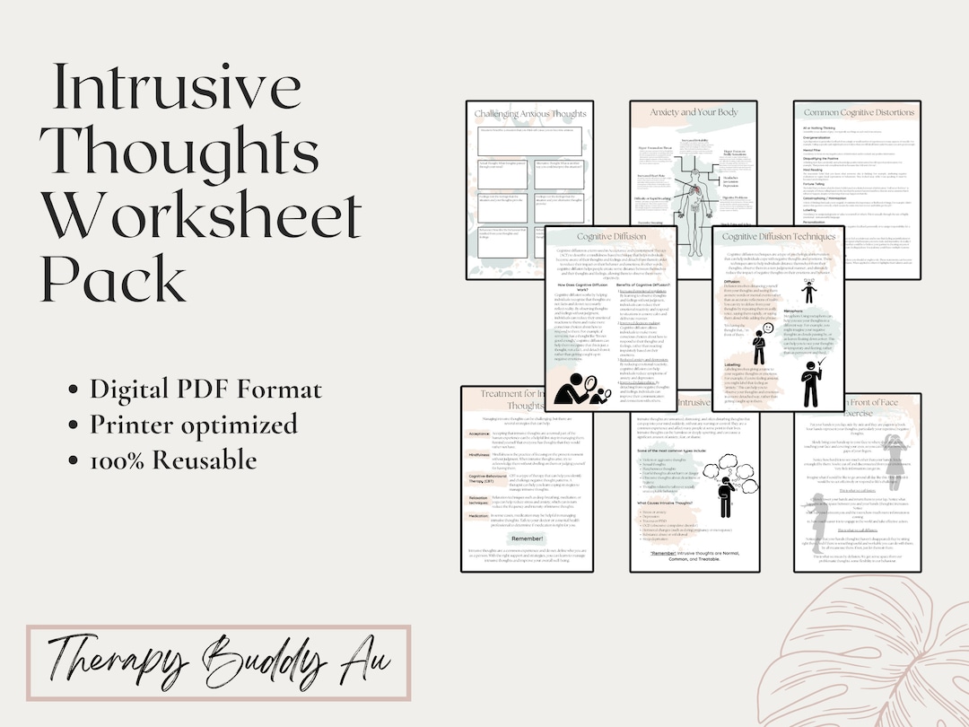 Working With Intrusive Thoughts Pack / ACT / CBT - Etsy