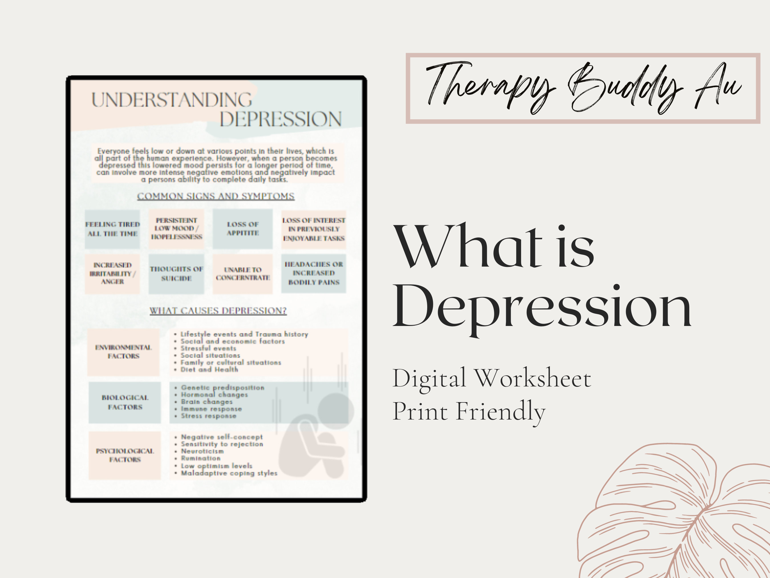Depression Handout / Psychoeducation / Therapy Resource - Etsy