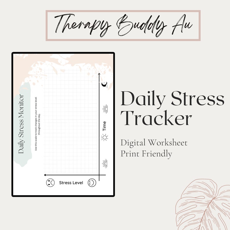 Daily Stress Tracker Worksheet - Etsy