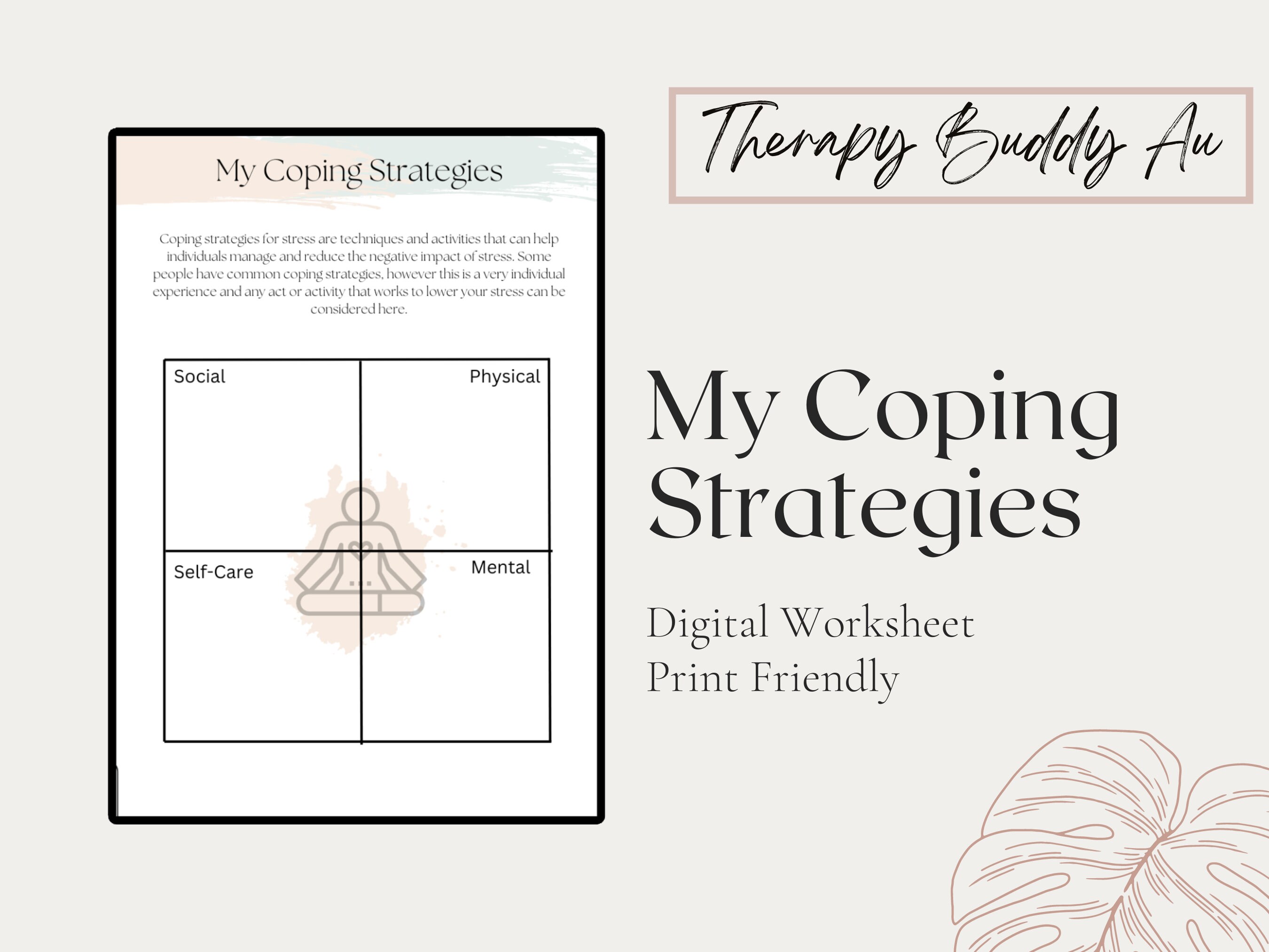 CBT Coping Strategies Worksheet - Etsy