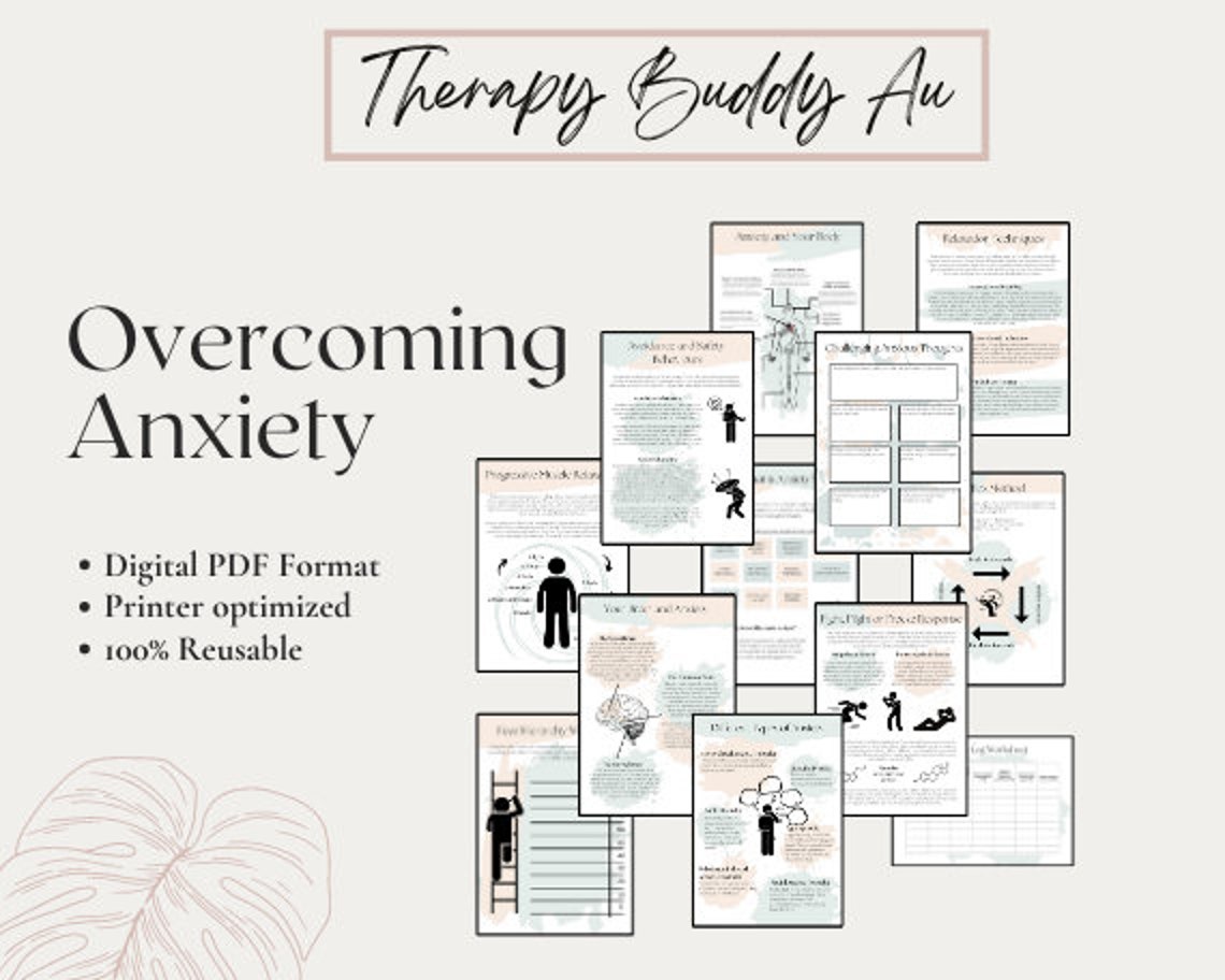 Anxiety, CBT, Therapy Handout, Worksheets Bundle - Etsy