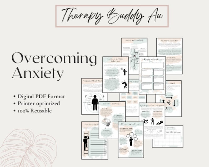 Anxiety, CBT, Therapy Handout, Worksheets Bundle - Etsy