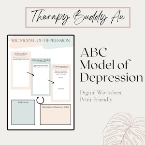 CBT / ABC Model of Depression Worksheet - Etsy