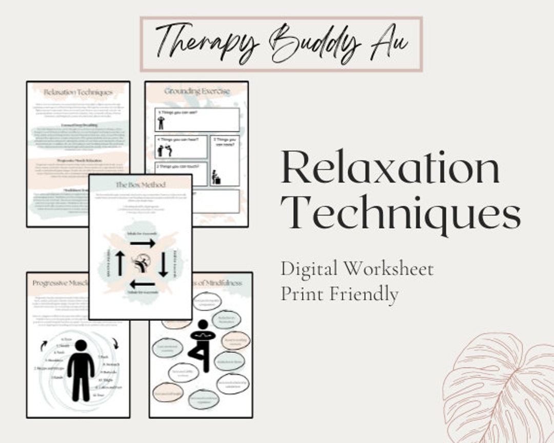 Relaxation Techniques / CBT / ACT / Mindfulness Worksheets Bundle - Etsy
