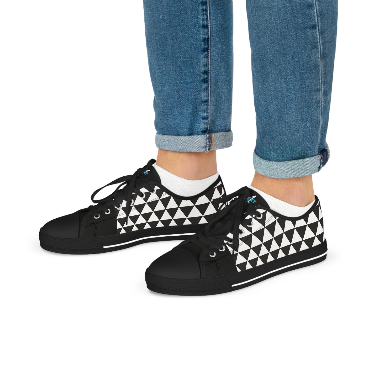 Mens Low Top Sneaker Classic Black/white Retro Graphic Shoe Casual ...