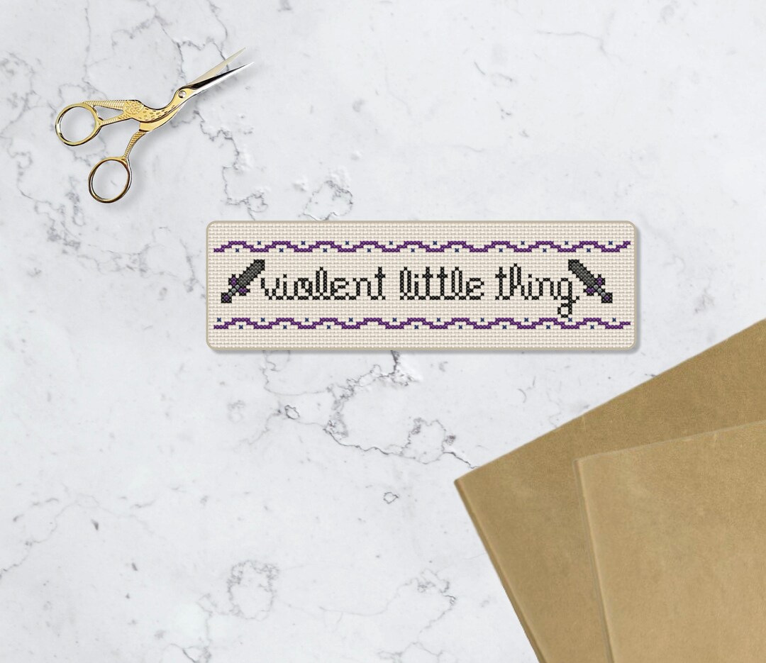 Bookmark Cross Stitch Pattern – Violent Little Thing - Etsy