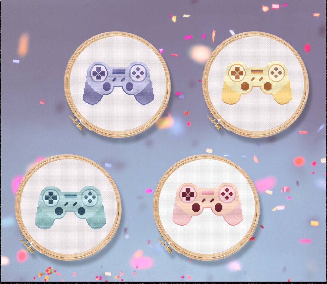 Video Game Controller Cross Stitch Pattern. Colorful Retro Pdf Download ...
