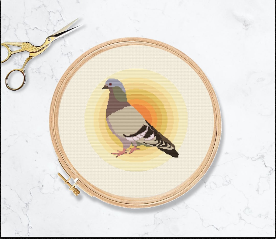 Pigeon Bird Cross Stitch Pattern. Modern Nature Bird DIY Craft PDF ...