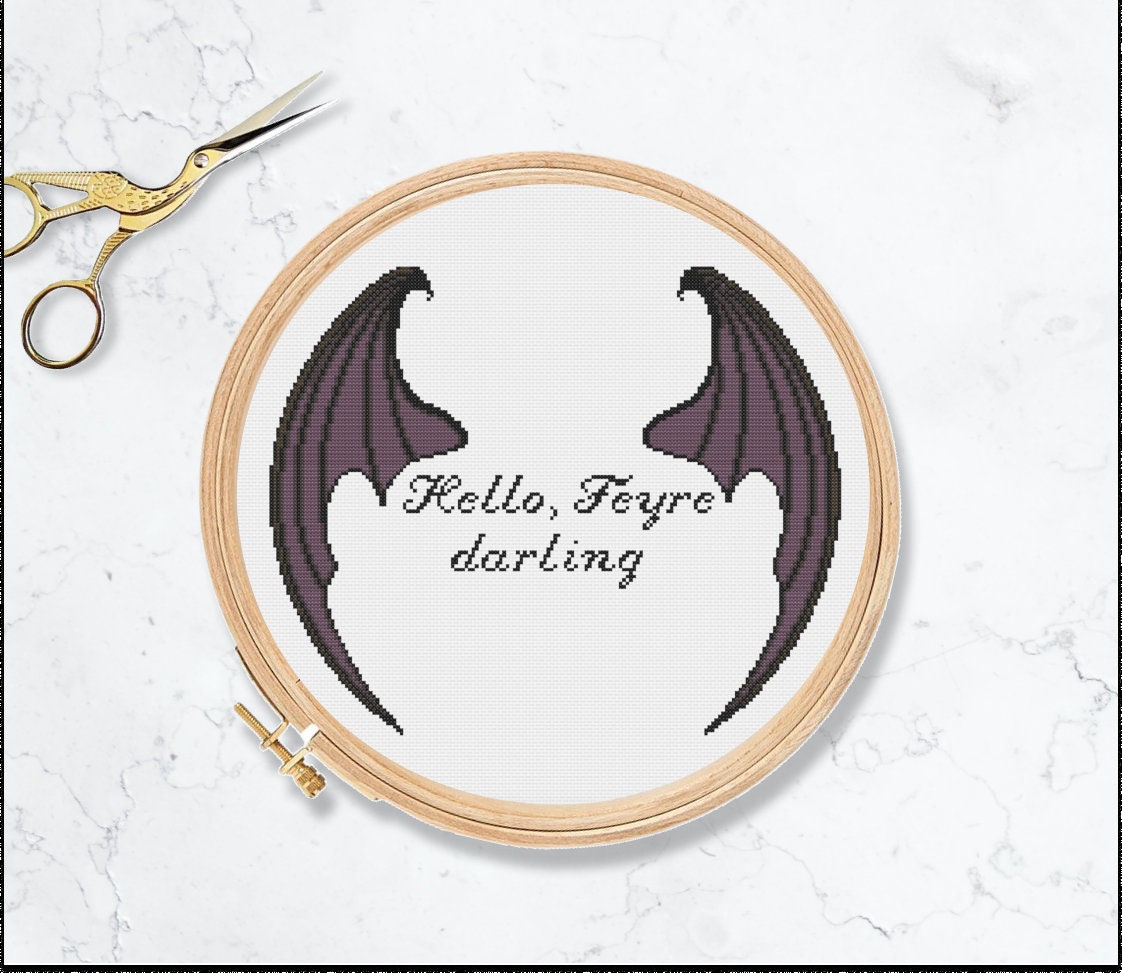 Hello Feyre Darling Cross Stitch Pattern Rhysand Quote - Etsy