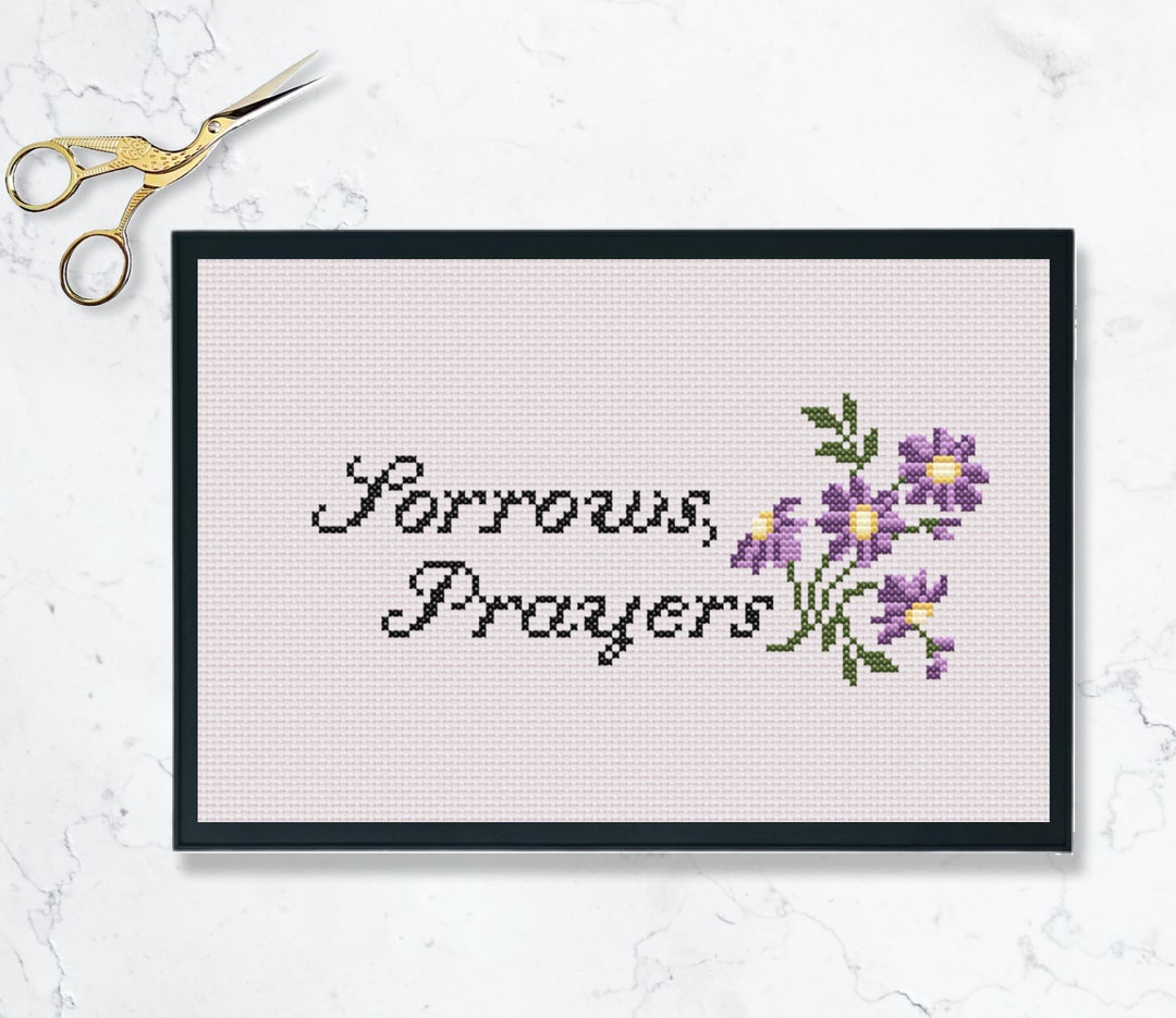 2 Pattern Options Sorrows Prayers | Cross Stitch Pattern | British ...