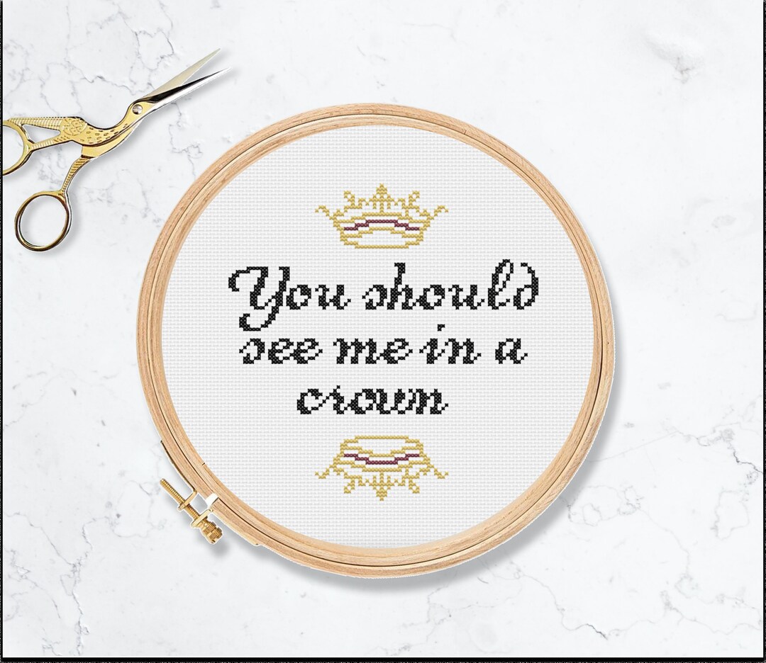 Royal Crown Cross Stitch Pattern. See Me in a Crown, Queen Digital ...
