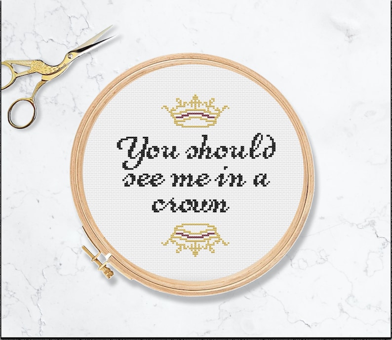 Royal Crown Cross Stitch Pattern. See Me in a Crown Queen - Etsy
