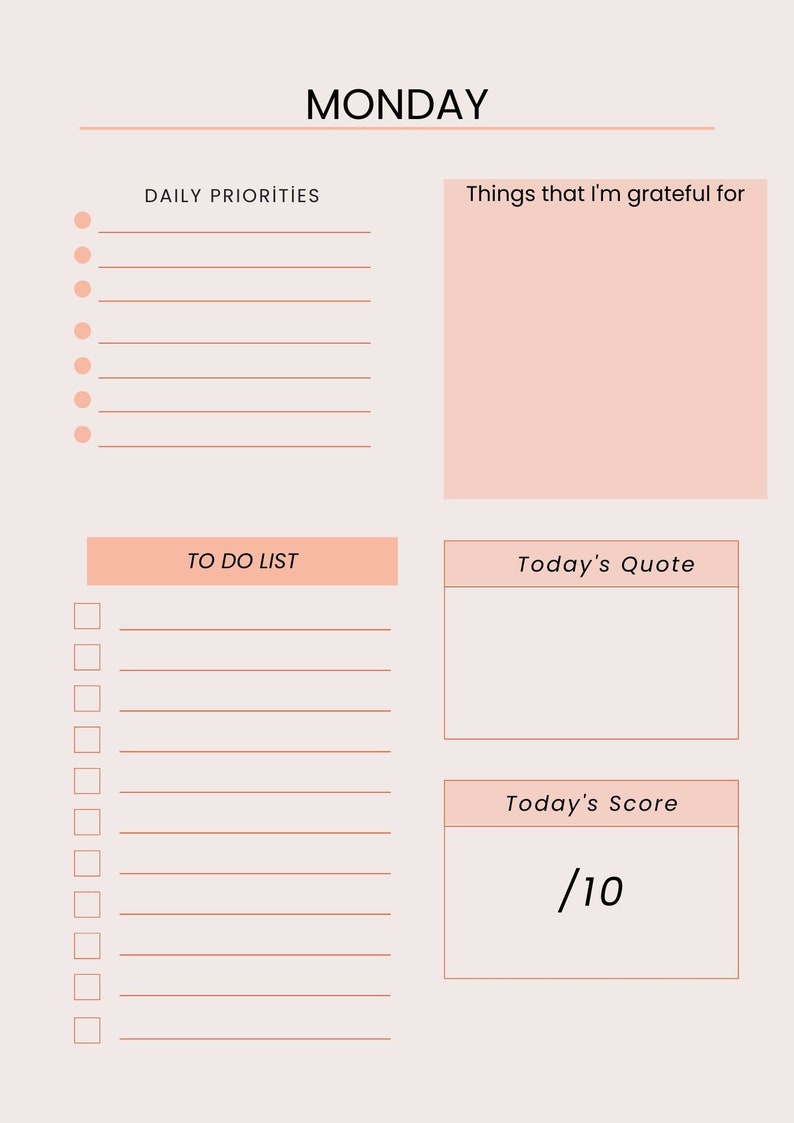 Weekly Planner Printable Minimalist Weekly Planner Digital - Etsy