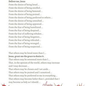 Litany of Humility, Litany of Trust, PDF Printable 4X6 and 5X7 Size ...