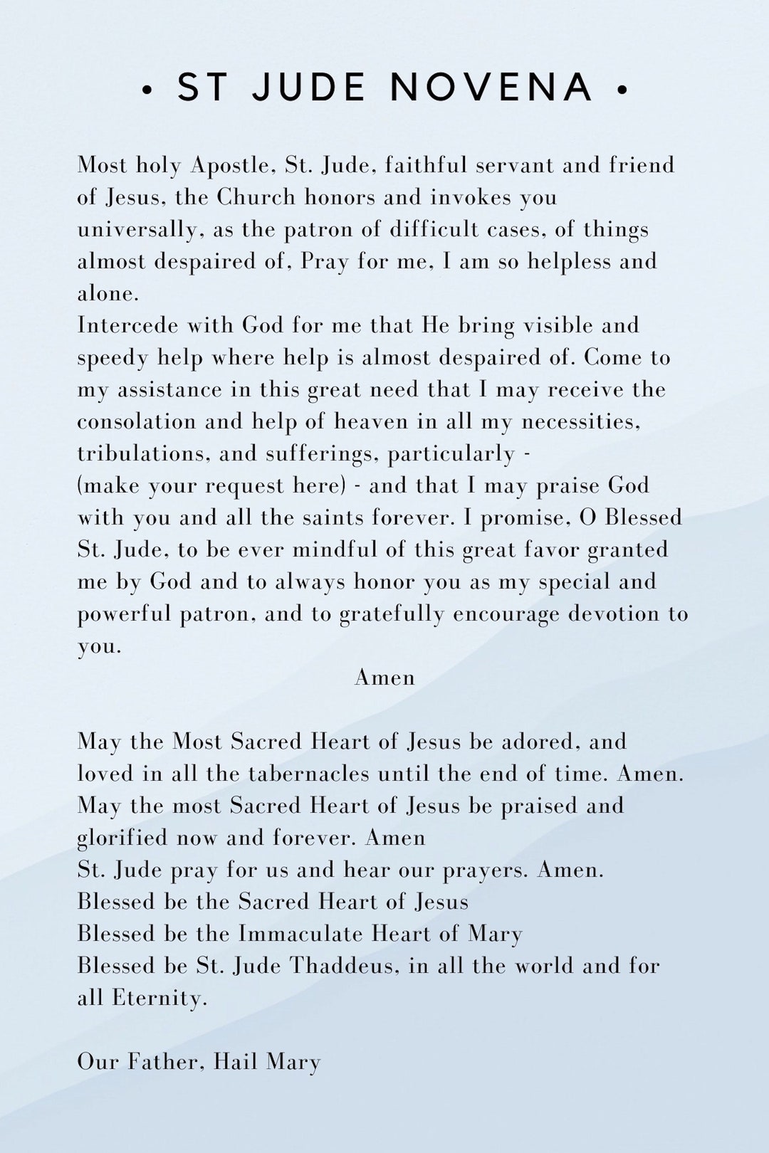 St. Jude Novena Prayer Card 4x6 Downloadable - Etsy Australia