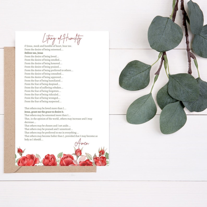 Litany of Humility, Litany of Trust, PDF Printable 4X6 and 5X7 Size ...