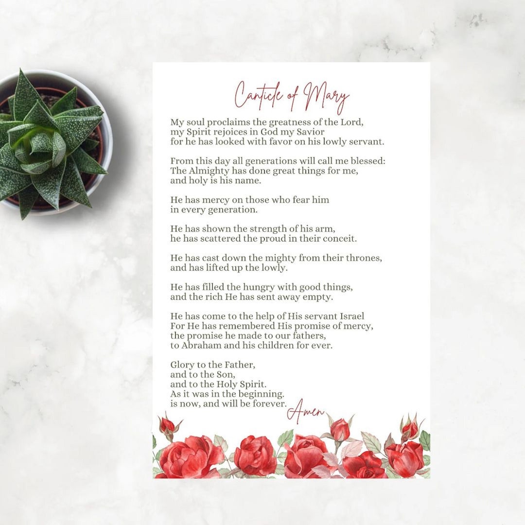 Canticle of Mary, Catholic Prayer, Marian Devotion, Magnificat Prayer ...