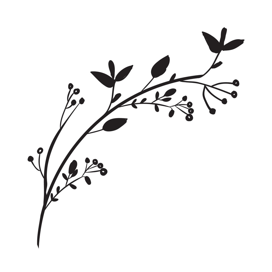 Flower, Flower Vine, Simple Vine, Simple Flower, Svg, Png, Jpg Digital ...