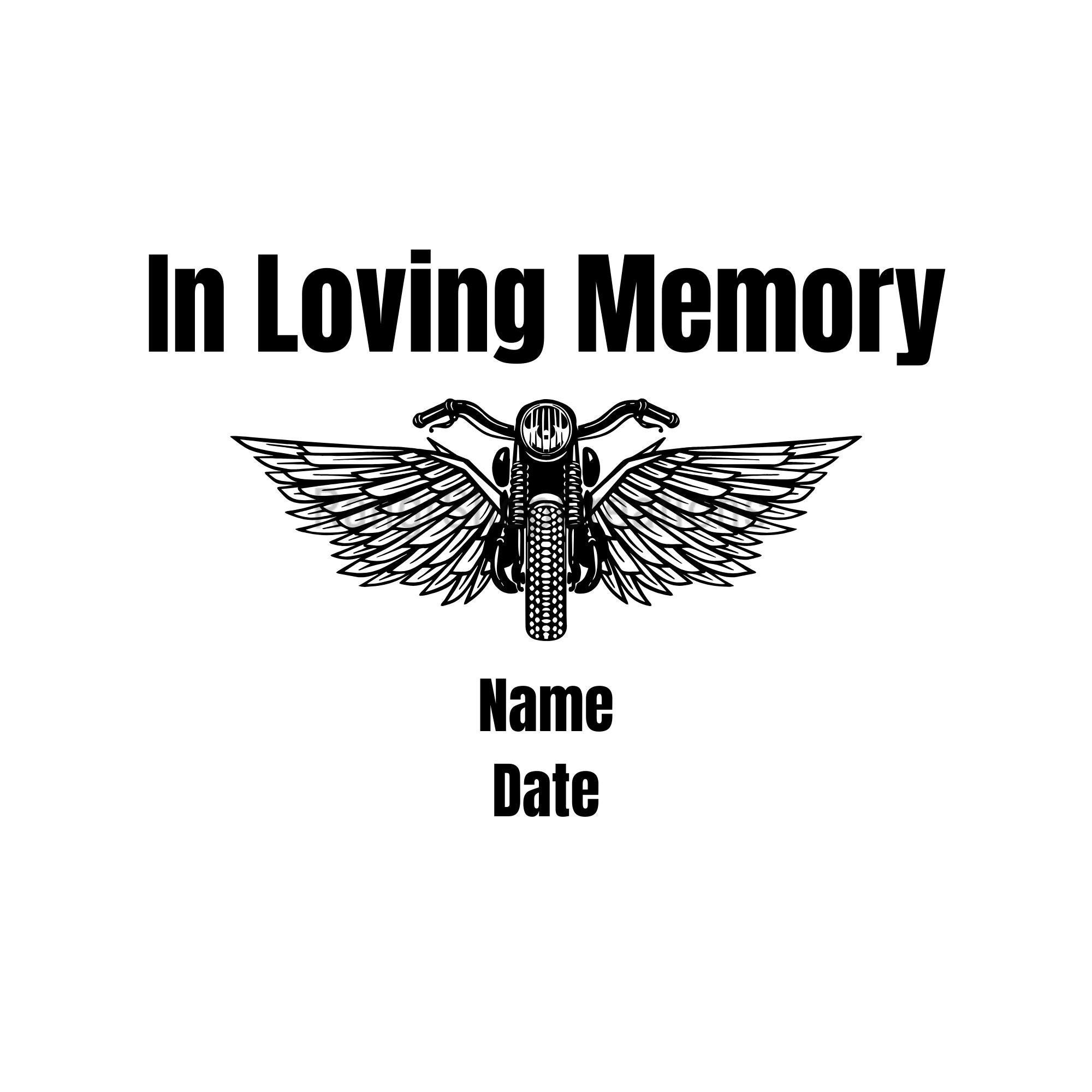 In Loving Memory Motorcycle Svg, Png, and Jpg File, Customizable - Etsy