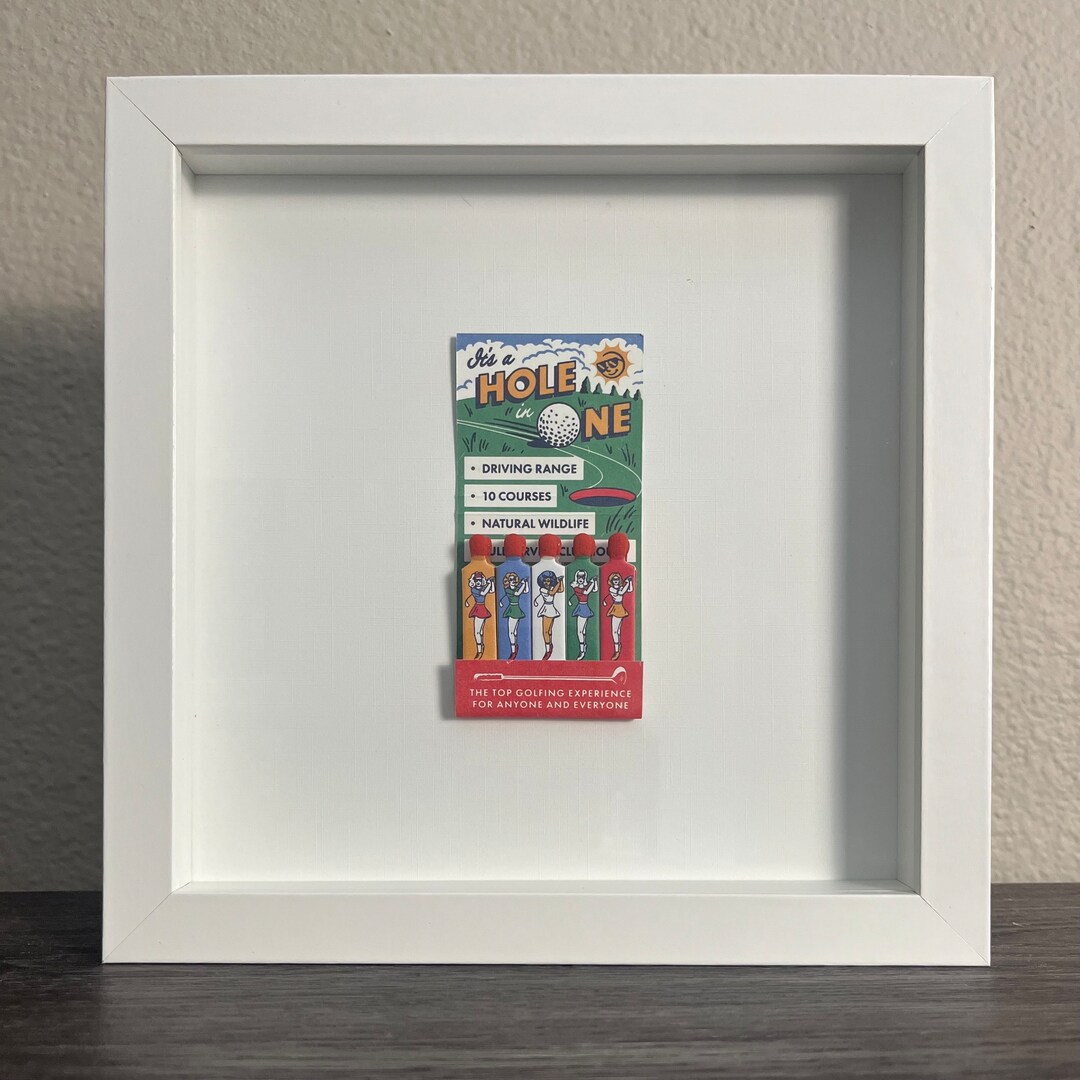 Custom Matchbook Display its A Hole in One, Wall Art, Minimal, Golf ...