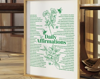 Green Retro Poster, Retro Quote Print, Dorm Room Decor, Digital ...